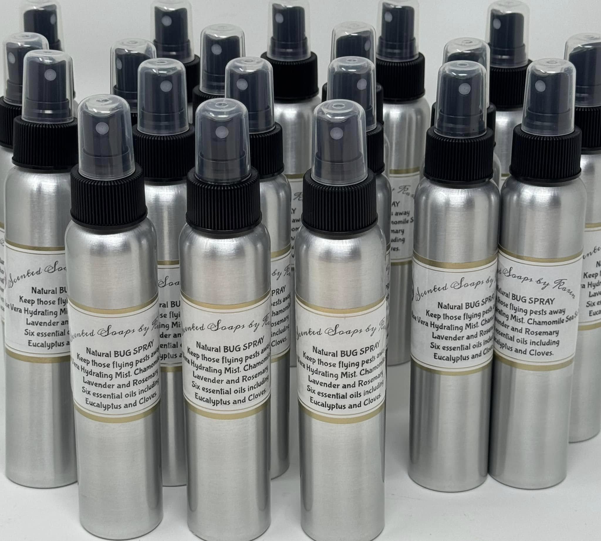 Natural bug spray. Aluminum bottles with spring-loaded cover. 2 new ad ...